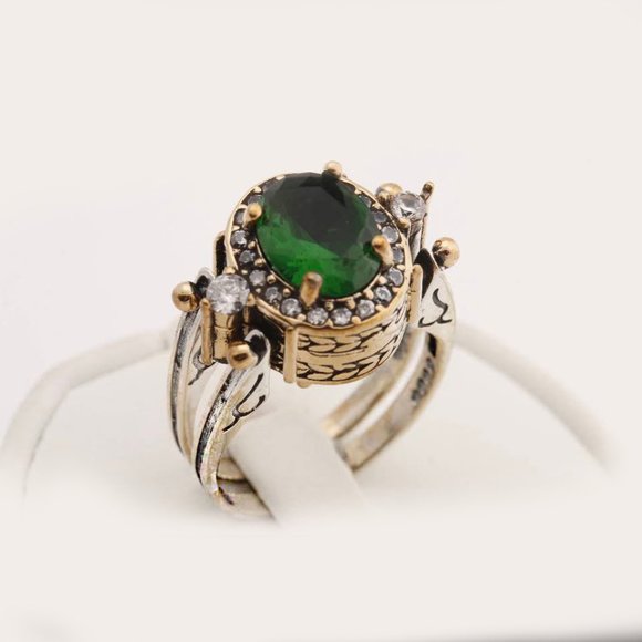 Handmade | Jewelry | Twoinone Ring With Emerald And White Topaz | Poshmark